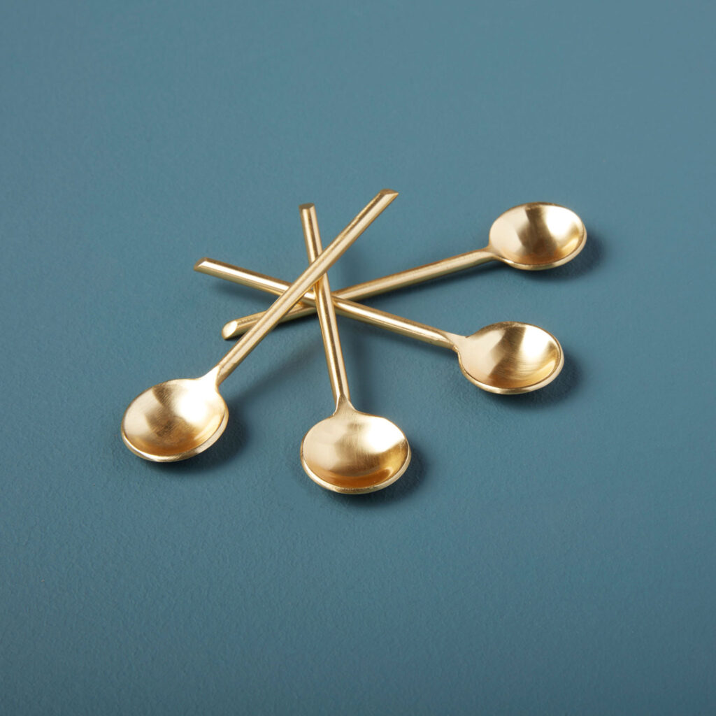 Gold Thin Mini Spoons, Set of 4 - Be Home B2B Site