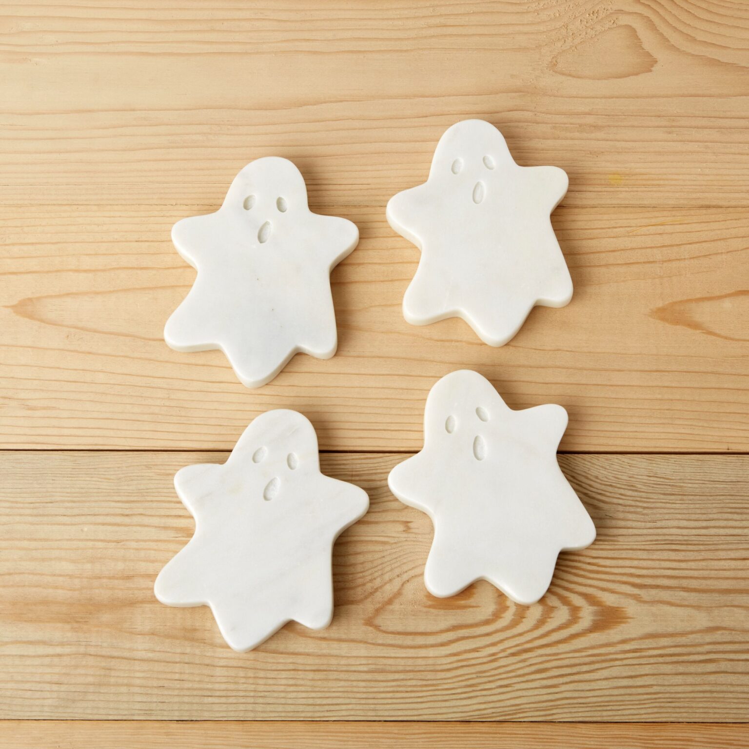 White Marble Ghost Coasters, Set of 4 - Be Home B2B Site